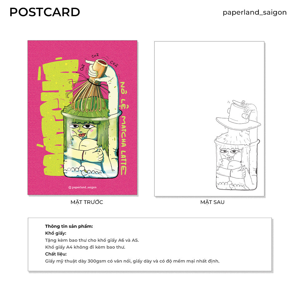 "MATCHA, CÀ PHÊ" POSTCARD – Paperland Sai Gon