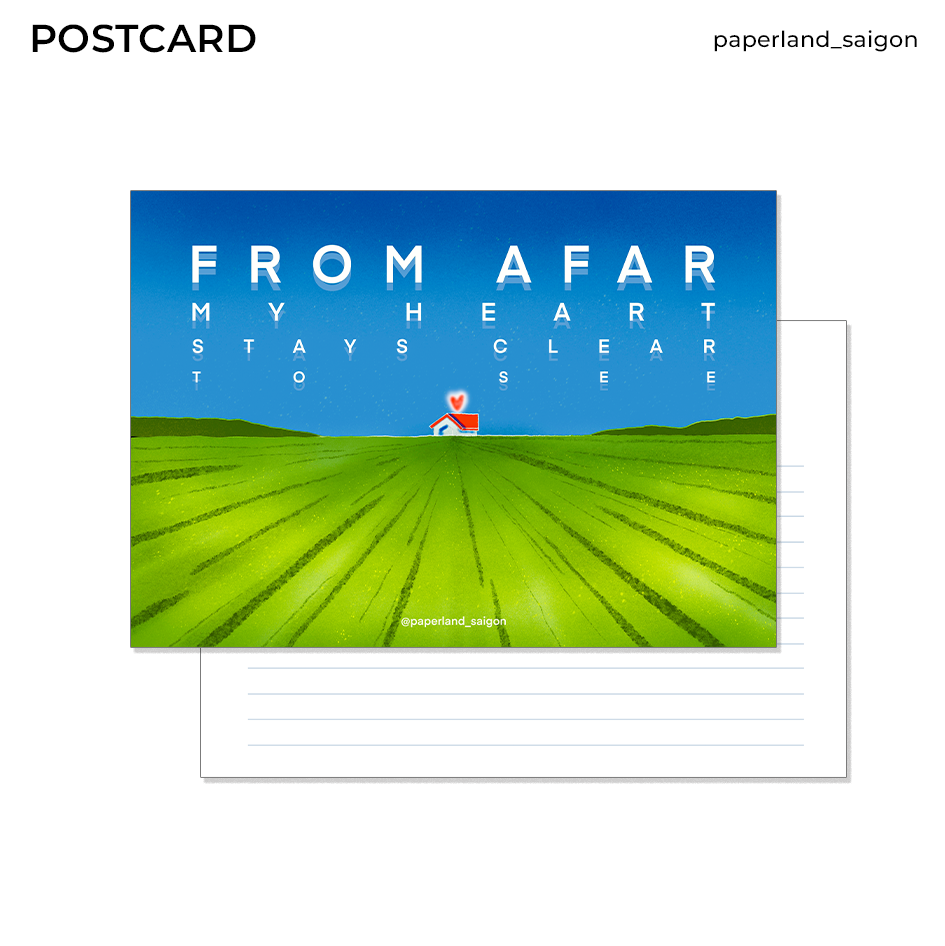 "FROM AFAR, MY HEART STAYS CLEAR TO SEE" POSTCARD – Paperland Sai Gon