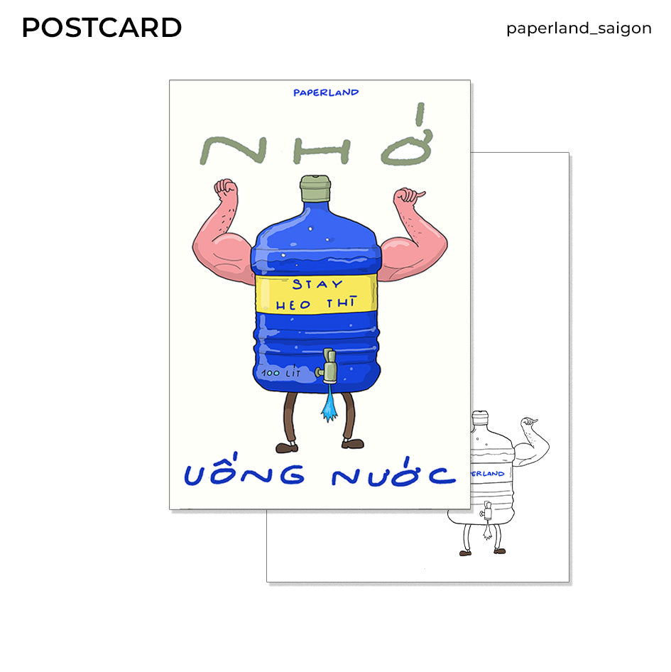 "DRINK MORE WATER" POSTCARD – Paperland Sai Gon