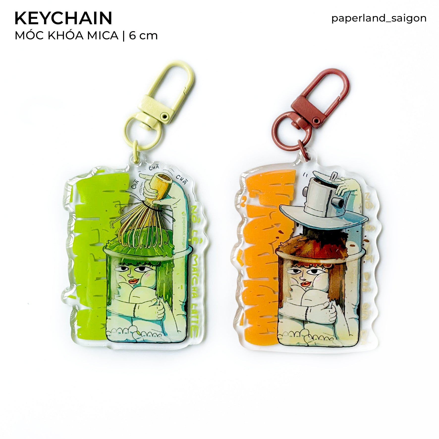 "MATCHA - CÀ PHÊ SỮA" KEYCHAIN – Paperland Sai Gon